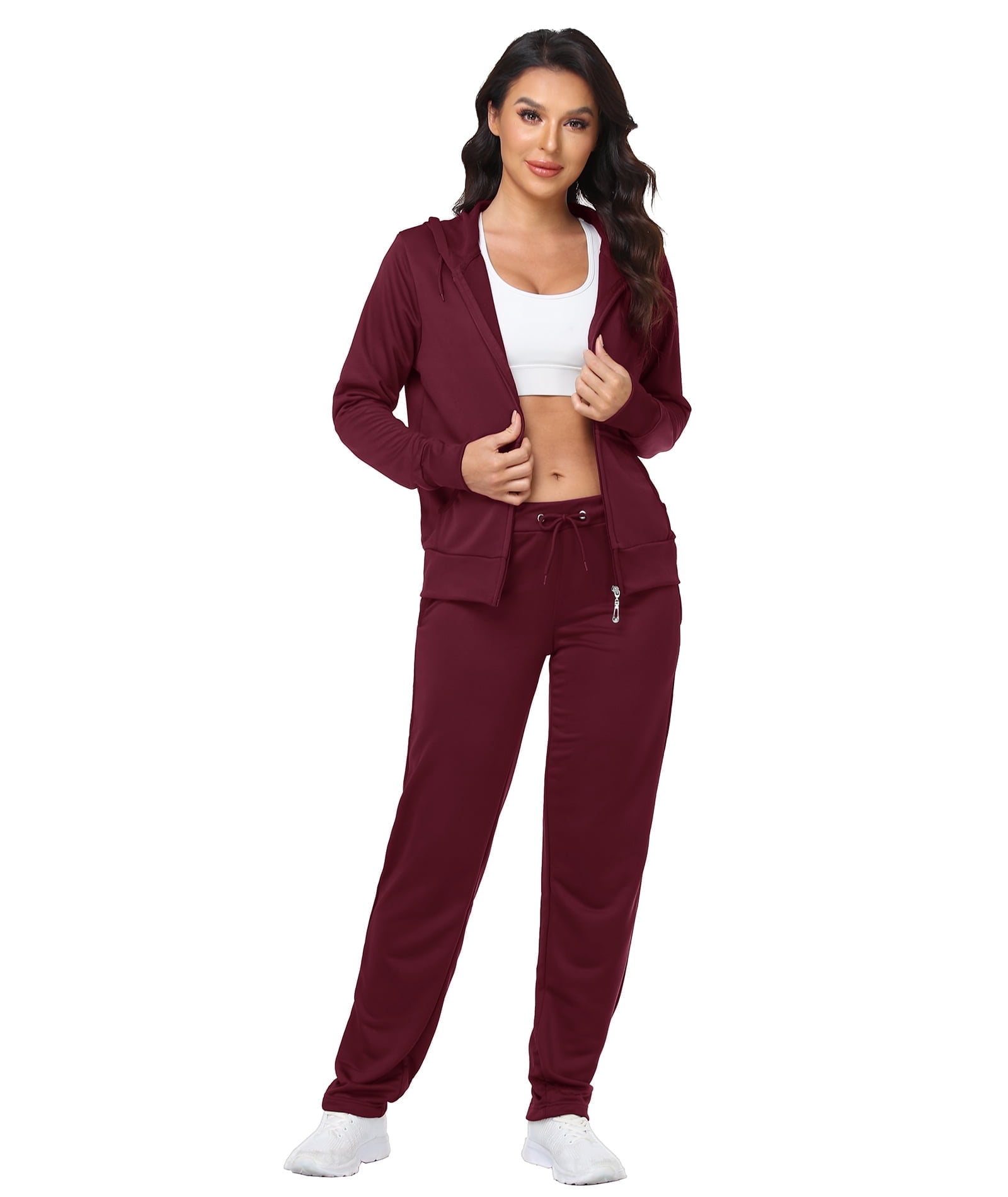 SCODI Women's Velour Track Suits, 2 Piece Jogging Sweatpants Outfit ...