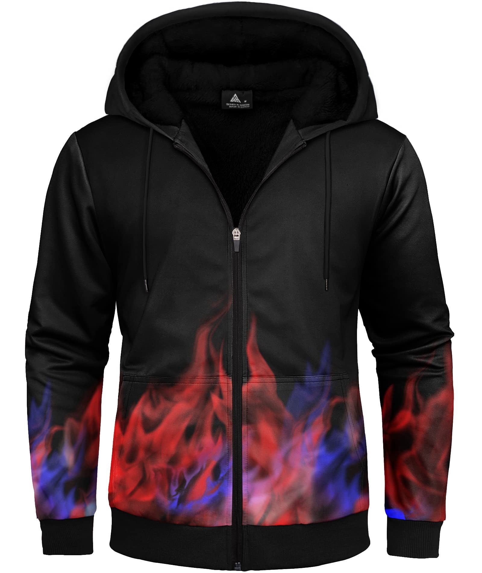 SCODI Men's Fleece Jacket with Hood, Zipper, Spring Sports Hoodie ...