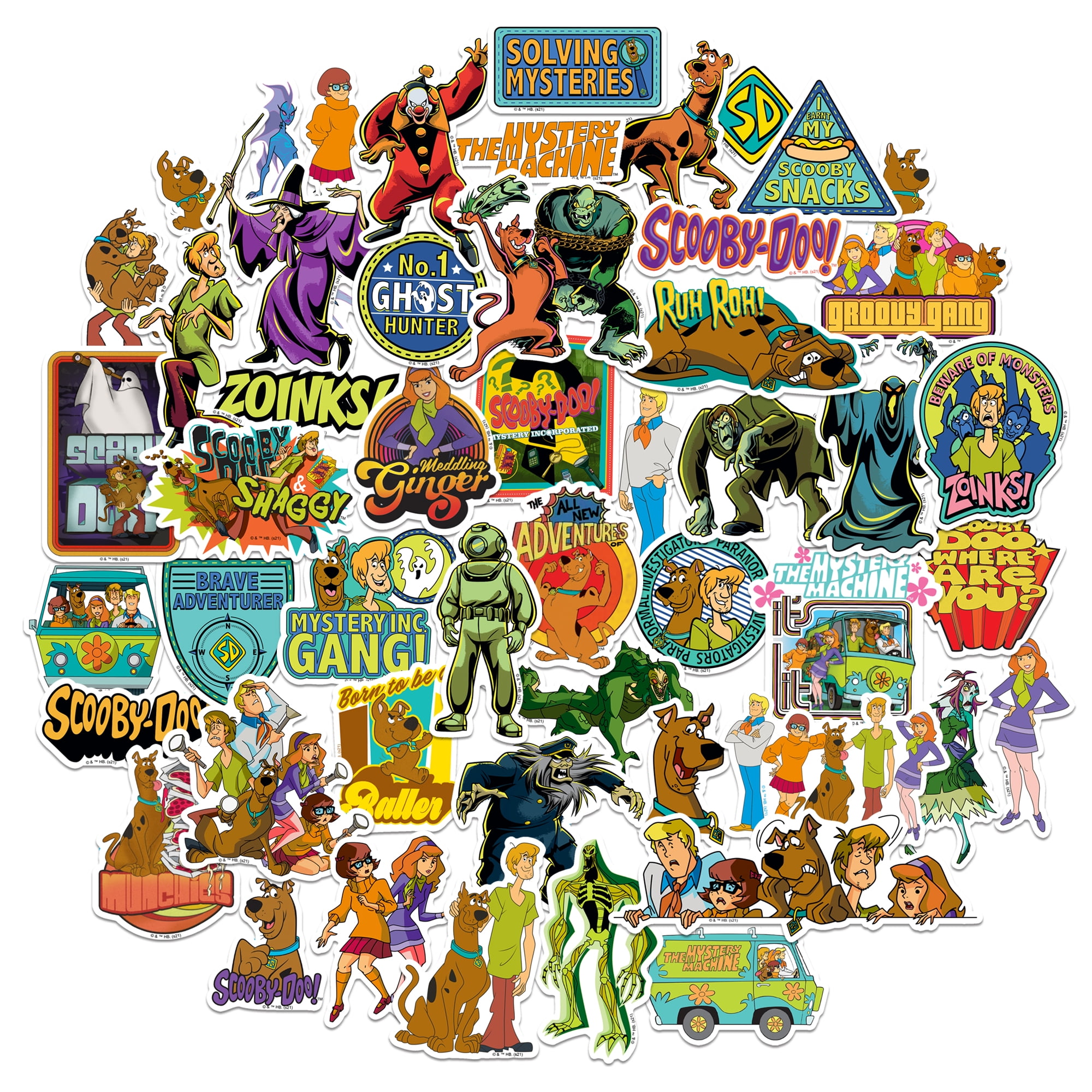 SCOOBY-DOO Vinyl Sticker Variety Pack for Laptop, Water Bottle ...