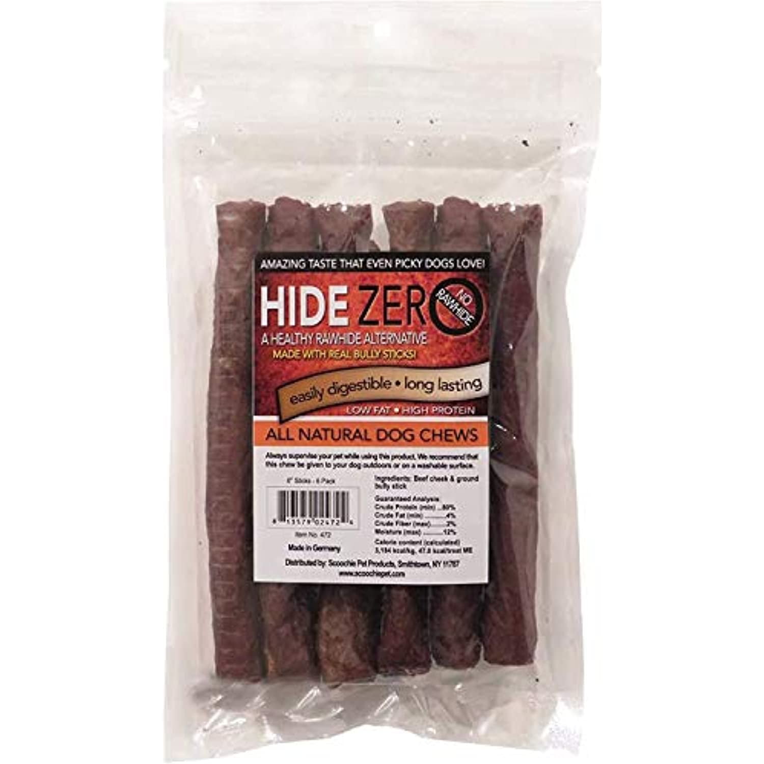 SCOOCHIE PET PRODUCTS Hide Zero Beef Sticks for Dogs Made with Real ...