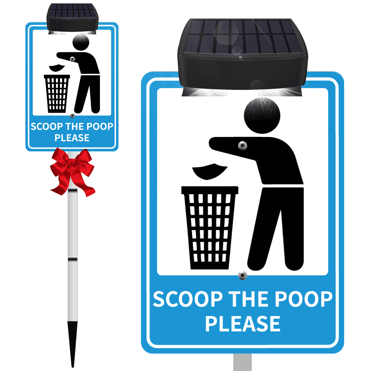 SCOOP THE POOP PLEASE Sign Solar-Powered, Pick Up After Your Dog Signs ...