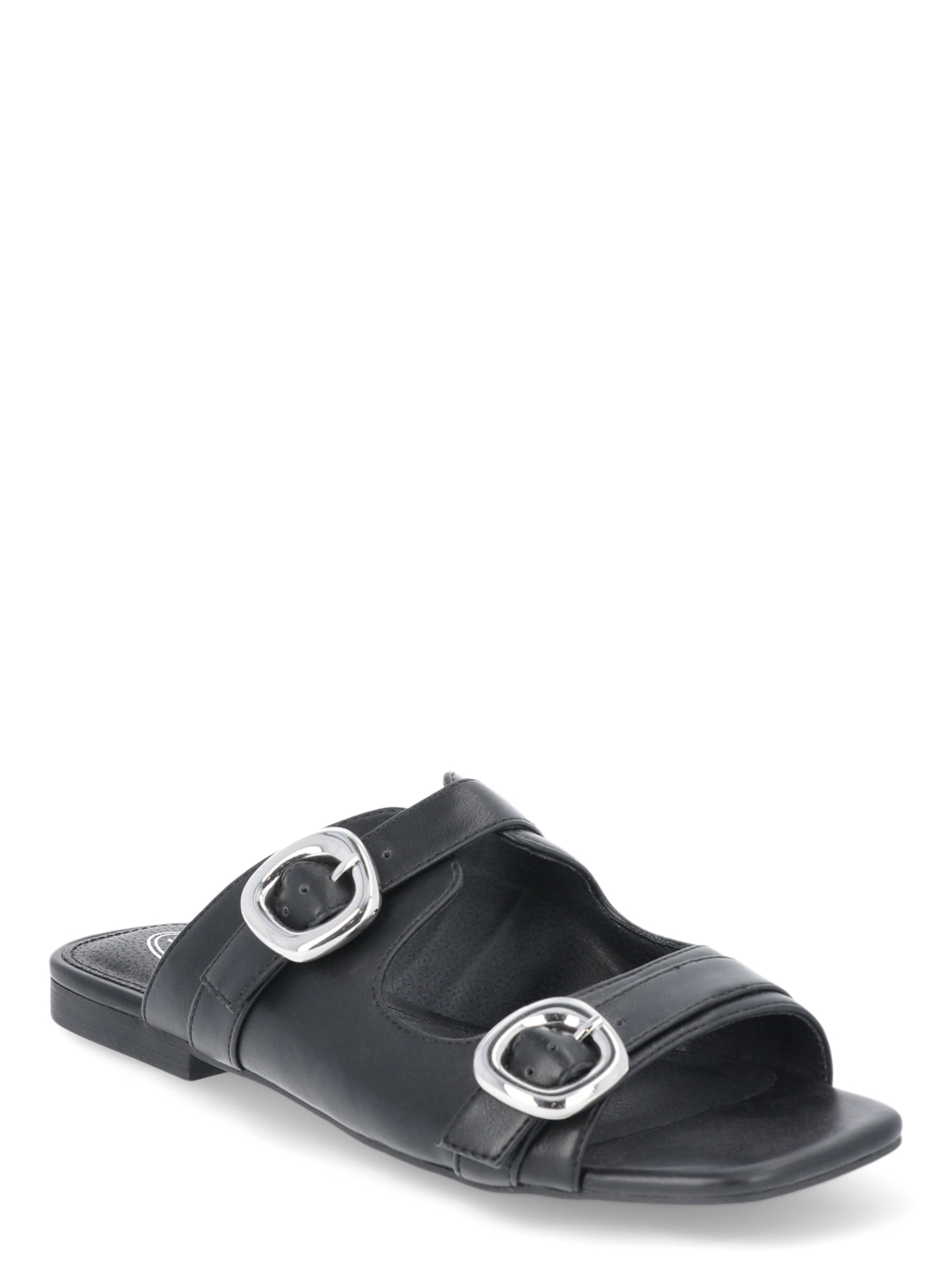 Scoop Women's Slide On Flat Buckle Sandals - Walmart.com