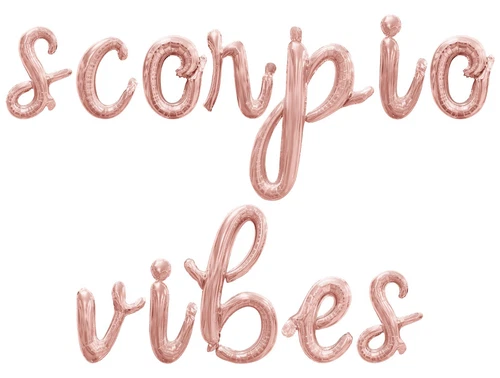 SCORPIO VIBES Cursive Letter Balloon Banner - Zodiac Birthday Party ...