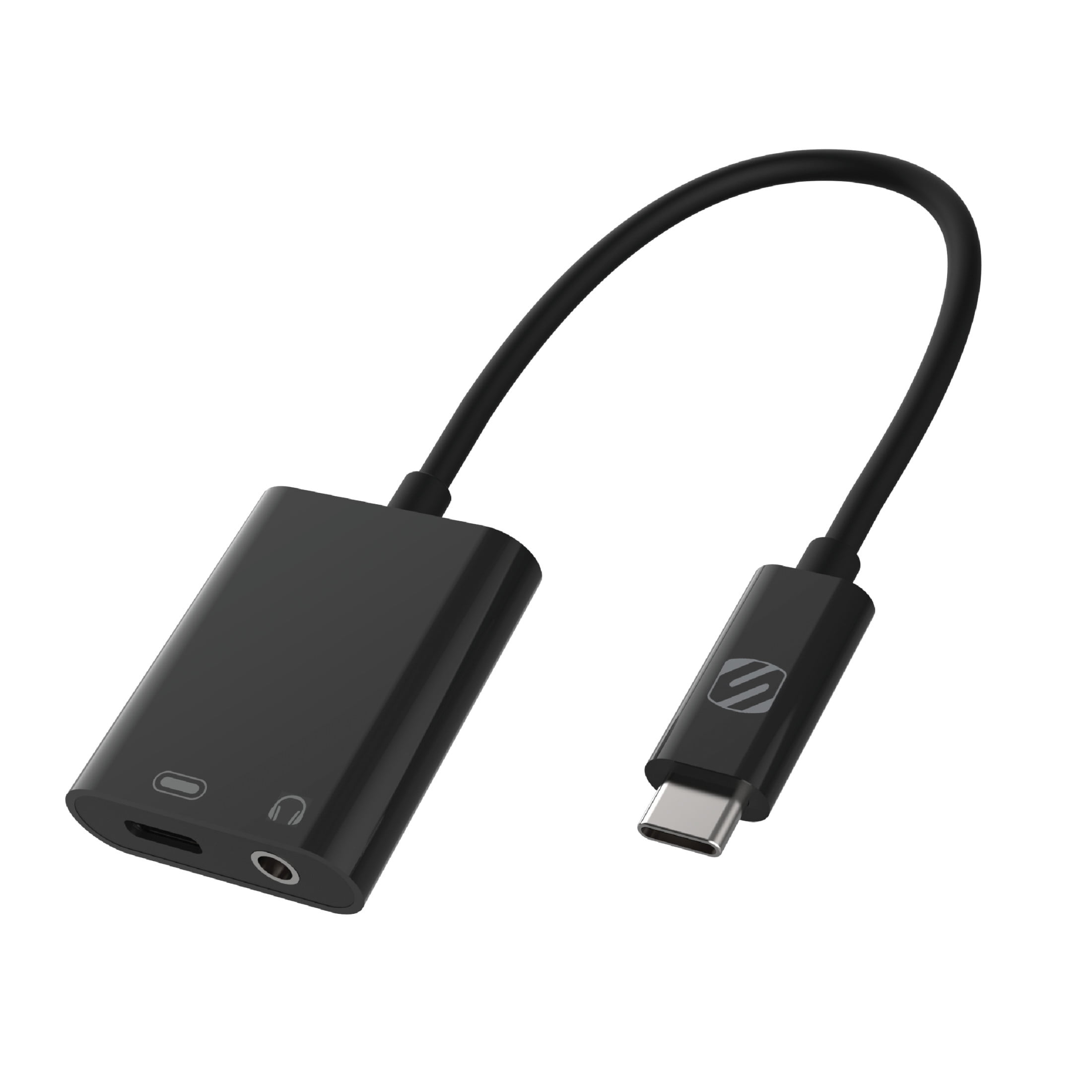 Scosche CAAP-SP StrikeLine USB-C Headphone Adapter w/ 3.5mm Aux & USB-C ...