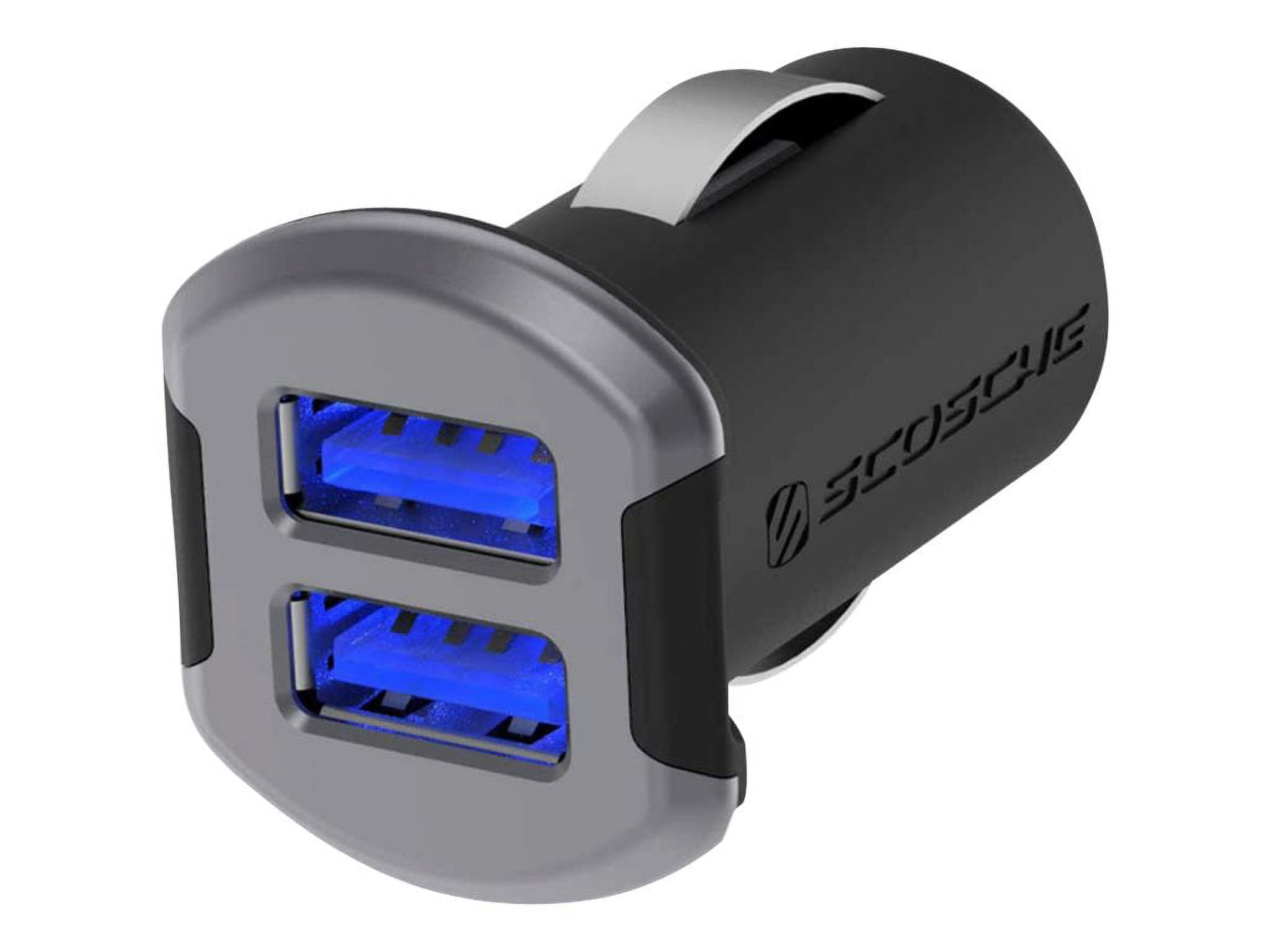 SCOSCHE ReVolt Compact Dual Port USB Fast Car Charger with Illuminated ...