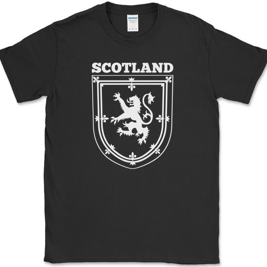 SCOTLAND CREST T-Shirt Shield Scottish Pride Logo SCOTS Country Tee ...