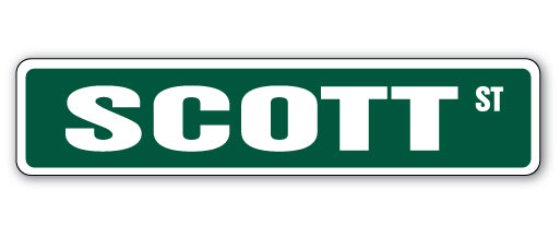 SCOTT Street Sign Childrens Name Room Sign | Indoor/Outdoor | 36" Wide ...