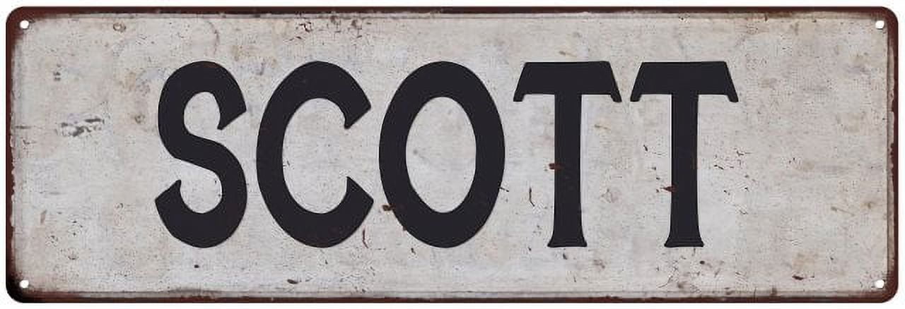 SCOTT Vintage Look Rustic Chic Metal Sign 8x24 108240036163 - Walmart.com