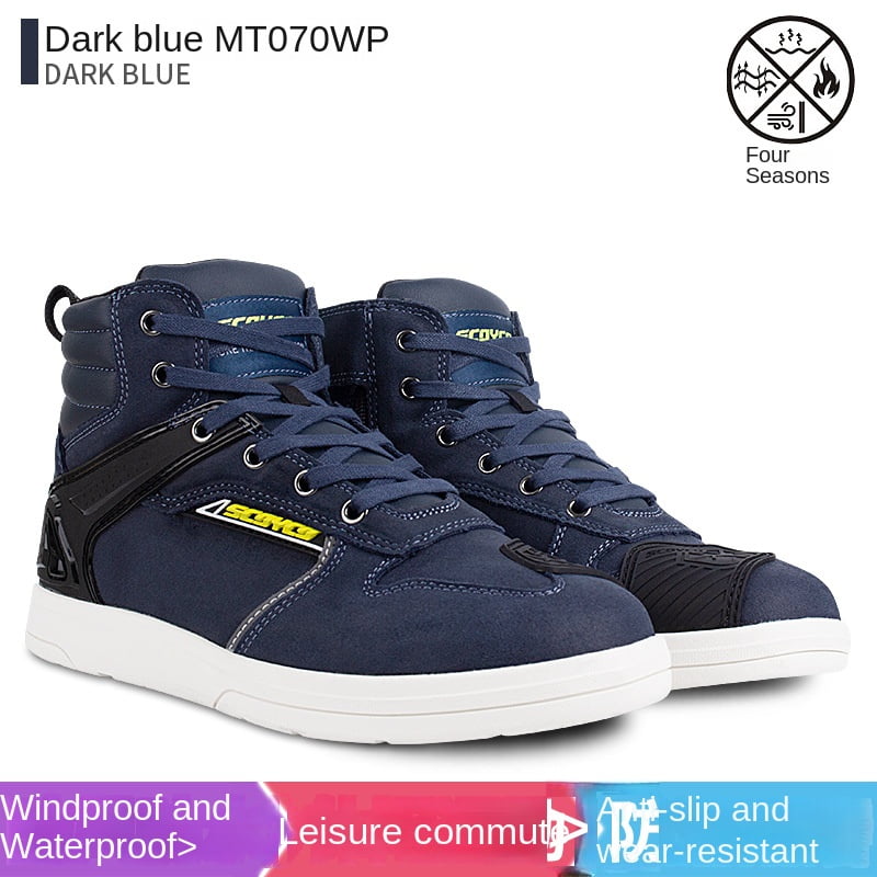 SCOYCO-Cowhide windproof and waterproof motorcycle riding boots biker ...