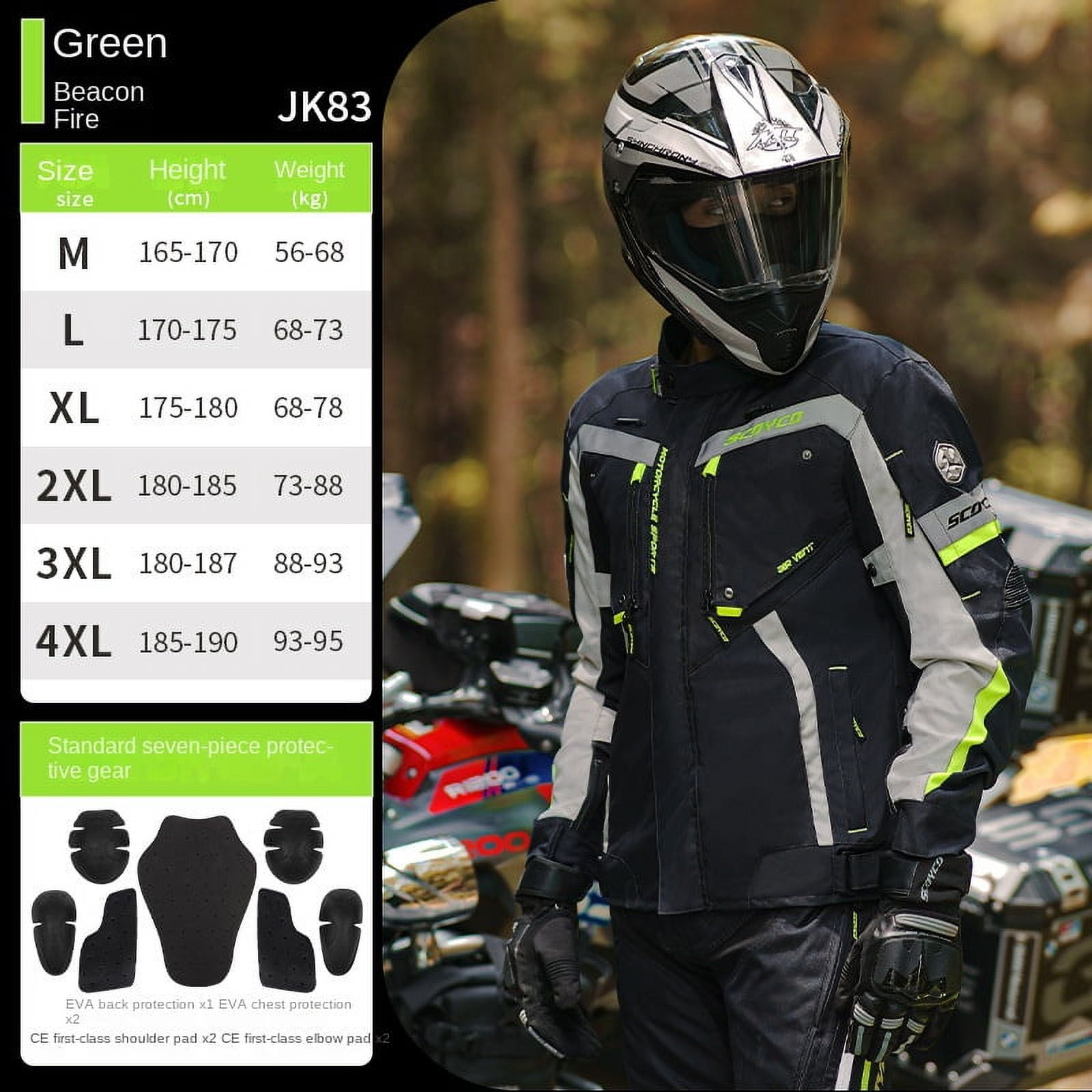 SCOYCO-Motorcycle jackets, motorcycle jackets, racing suits,green,XXL ...