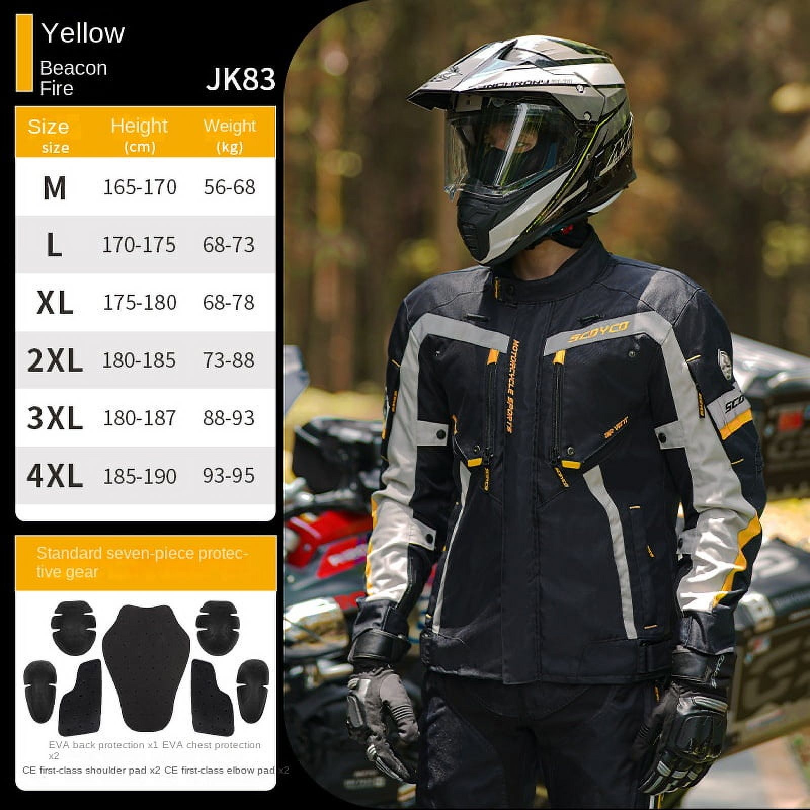 SCOYCO-Motorcycle jackets, motorcycle jackets, racing suits,yellow,L ...