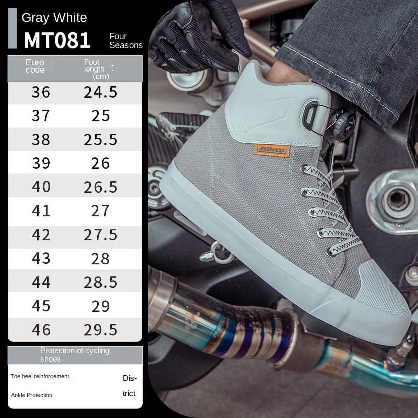SCOYCO-Motorcycle riding boots Motorcycle boots,grey ,8 - Walmart.com