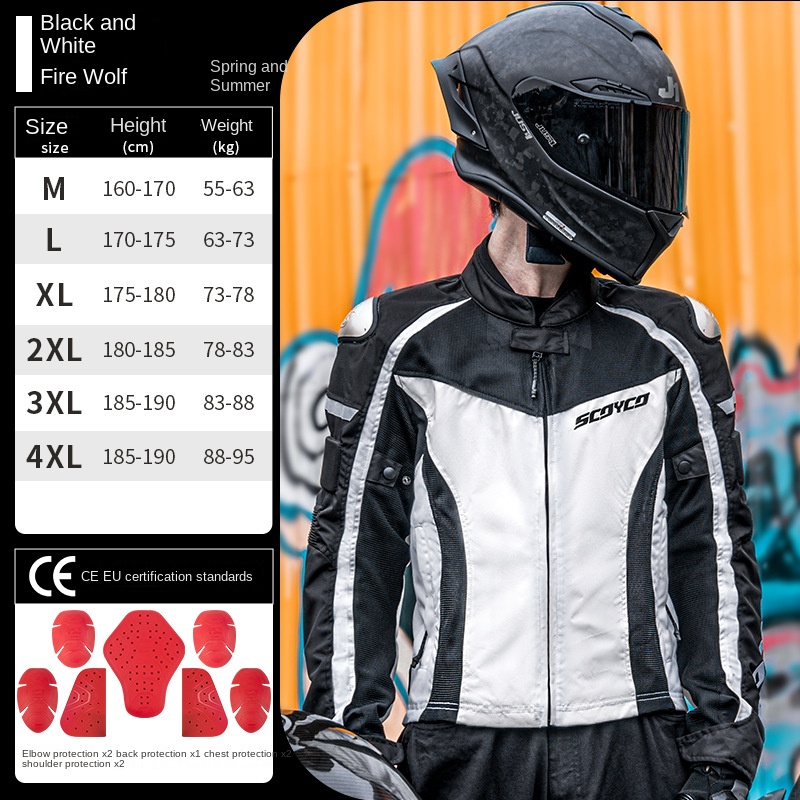 SCOYCO-Summer motorcycle jacket motorcycle jacket racing suit,black ...