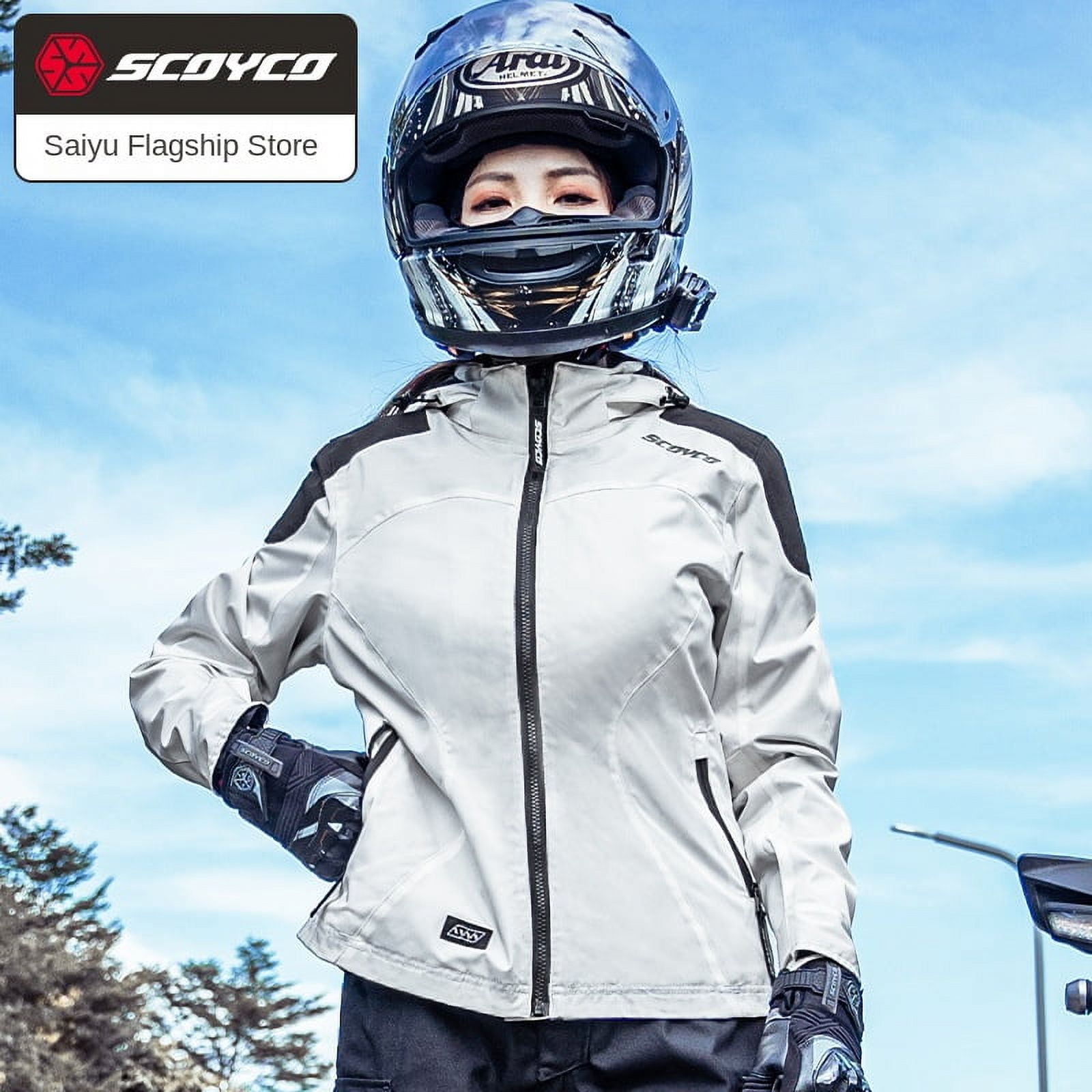 SCOYCO-Women's windproof warm motorcycle jacket biker jacket protective ...