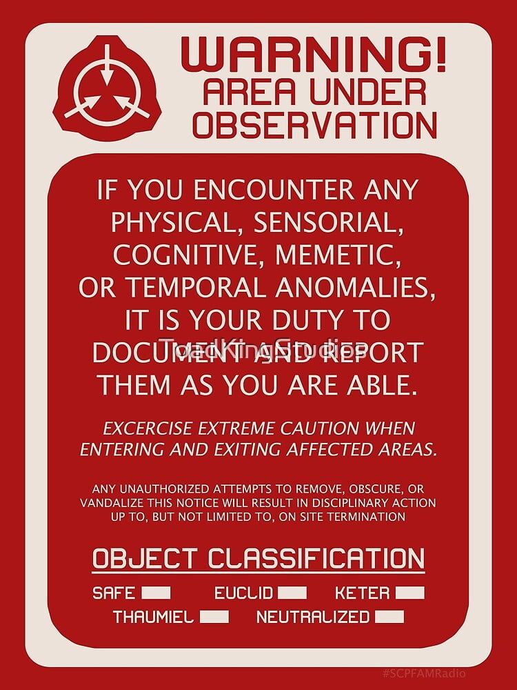 SCP Foundation Red WARNING Signage - Red Background Canvas Poster Decor ...