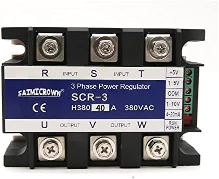 SCR-40A 380VAC Three Phase Voltage Regulator Power Controller Module 0 ...