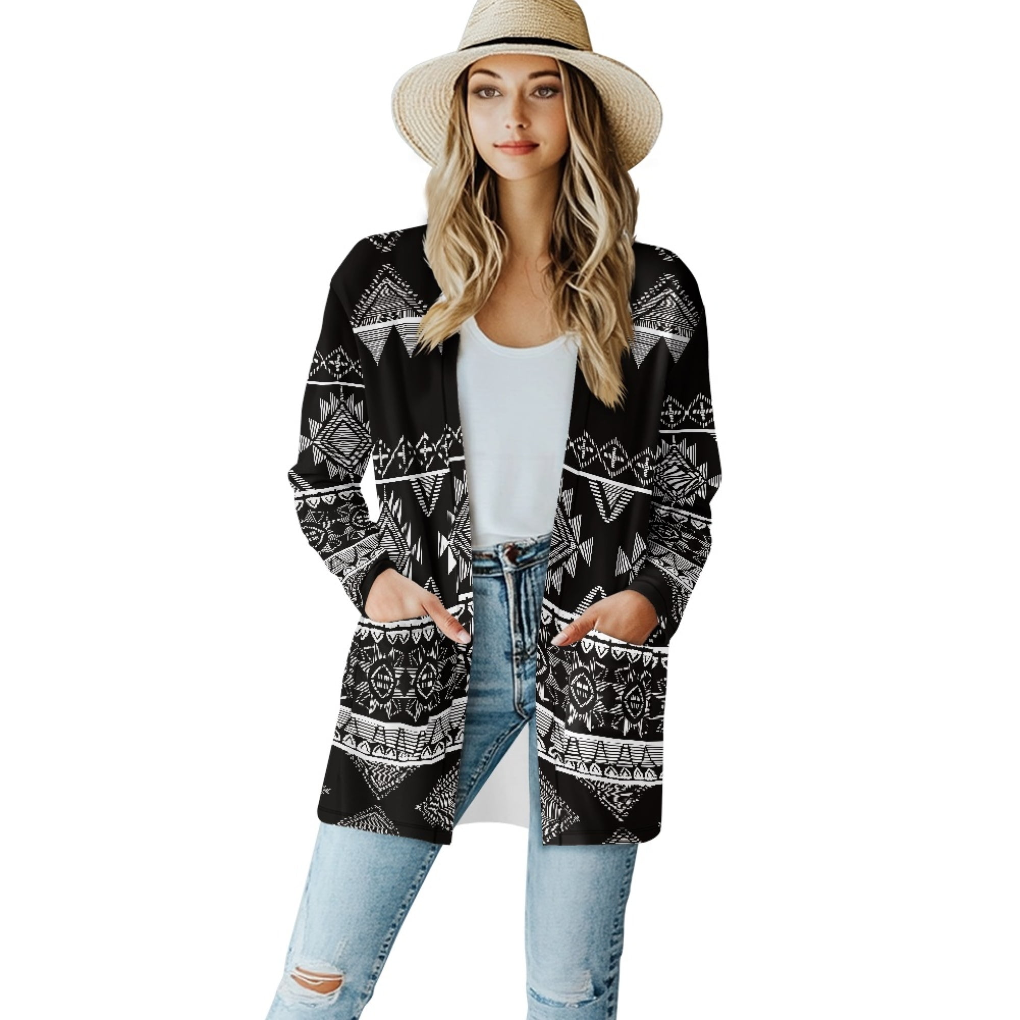 SCRAWLGOD Aztec Southwest Dressy Cardigans for Women Light Weight ...