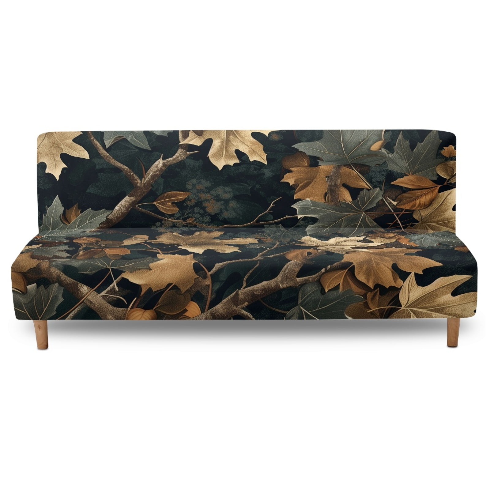 SCRAWLGOD Camo Forest Print Futon Cover Stretch Futon Mattress Cover ...