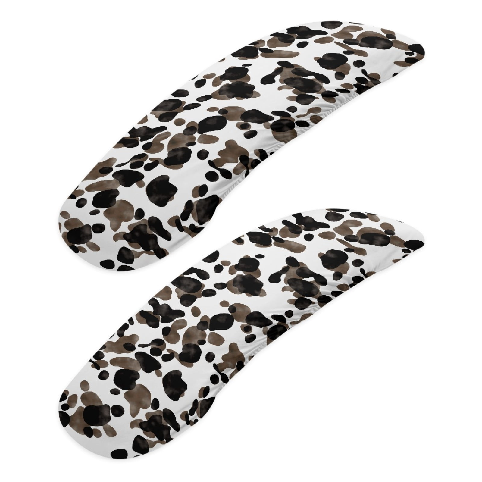 SCRAWLGOD Cow Print Black Brown White 2 PCS Stretch Office Chair ...