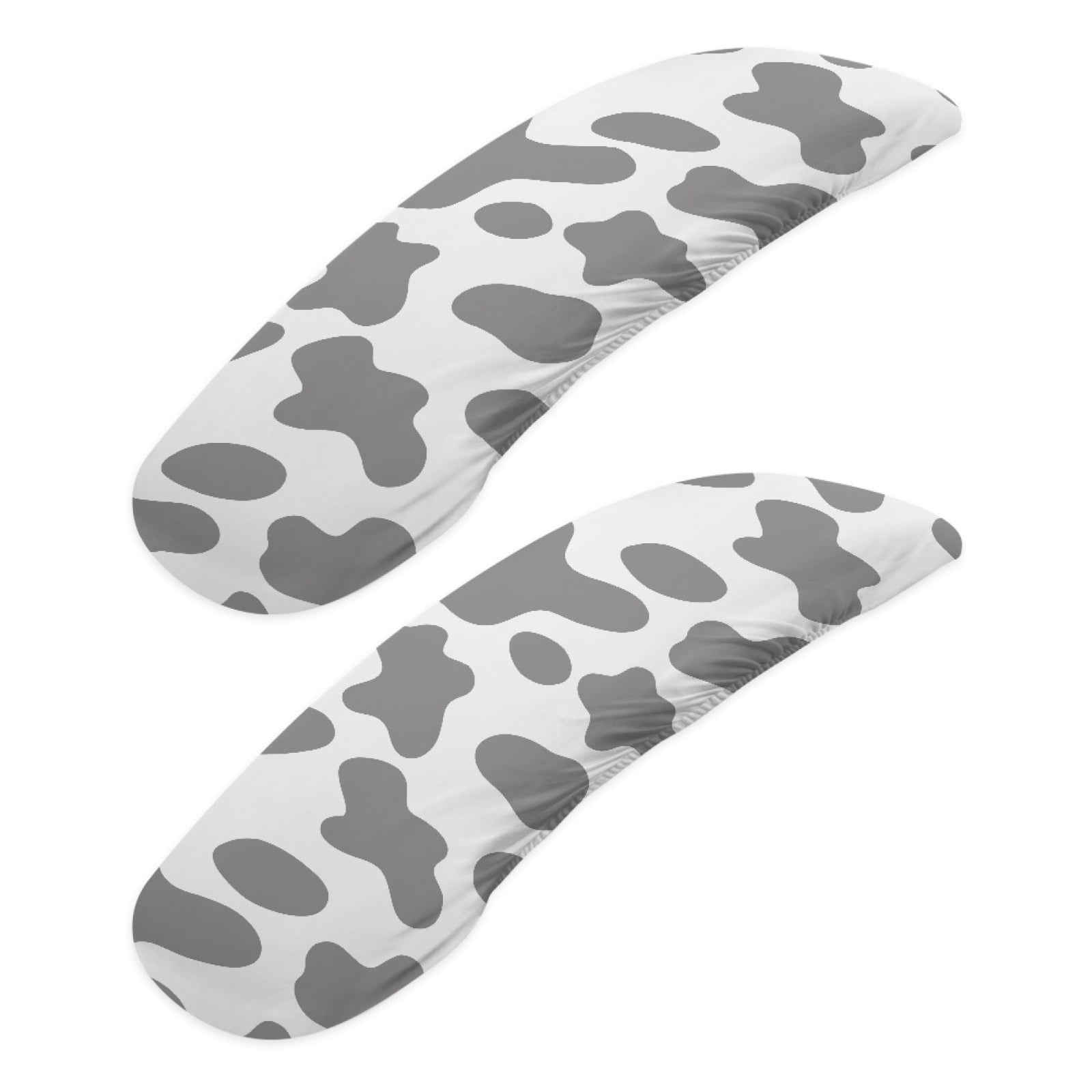 SCRAWLGOD Cow Print Gray White Stretch Office Chair Arm Covers 2 Pieces ...