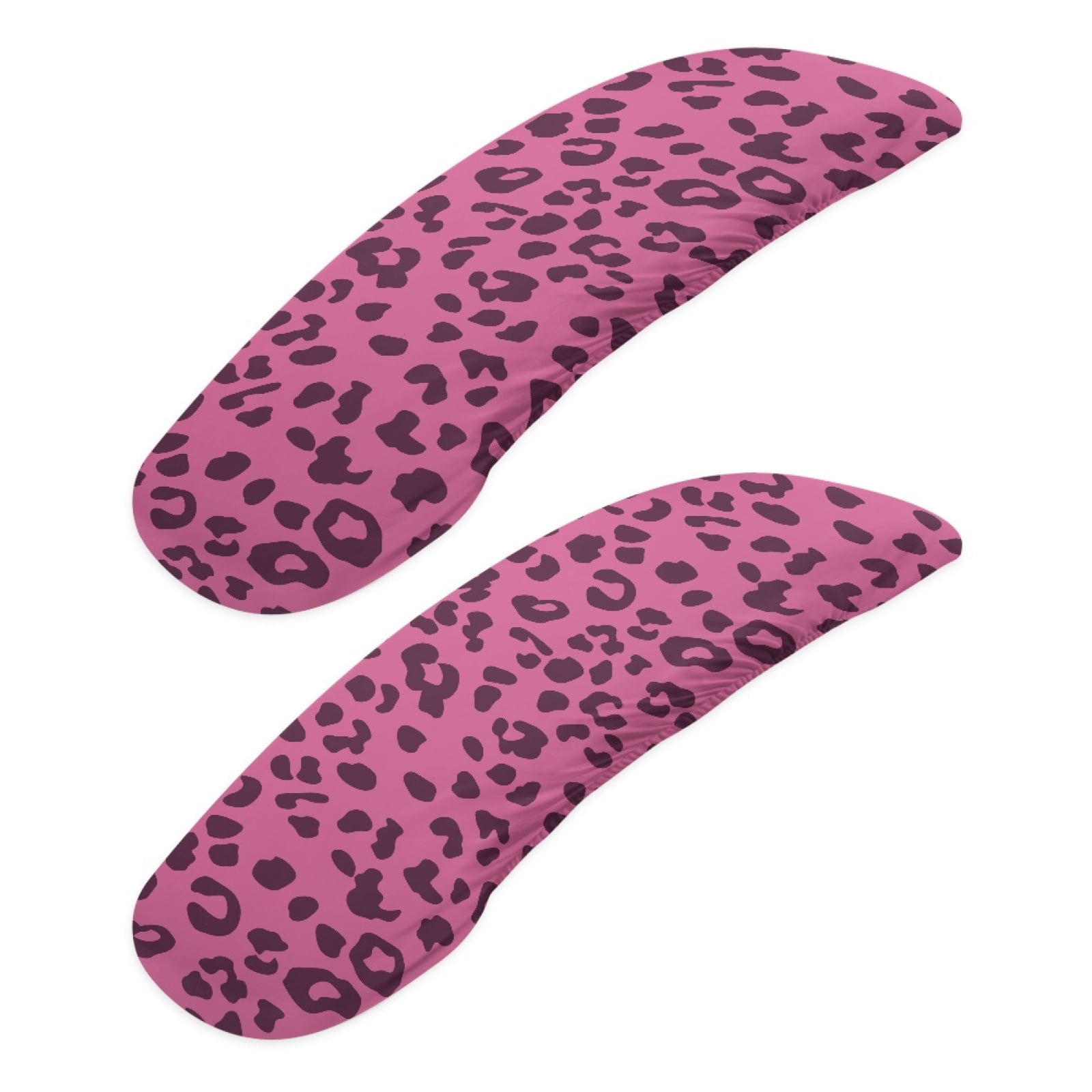 SCRAWLGOD Leopard Print Pink Set of 2 Anti-Slip Office Chair Arm Cover ...