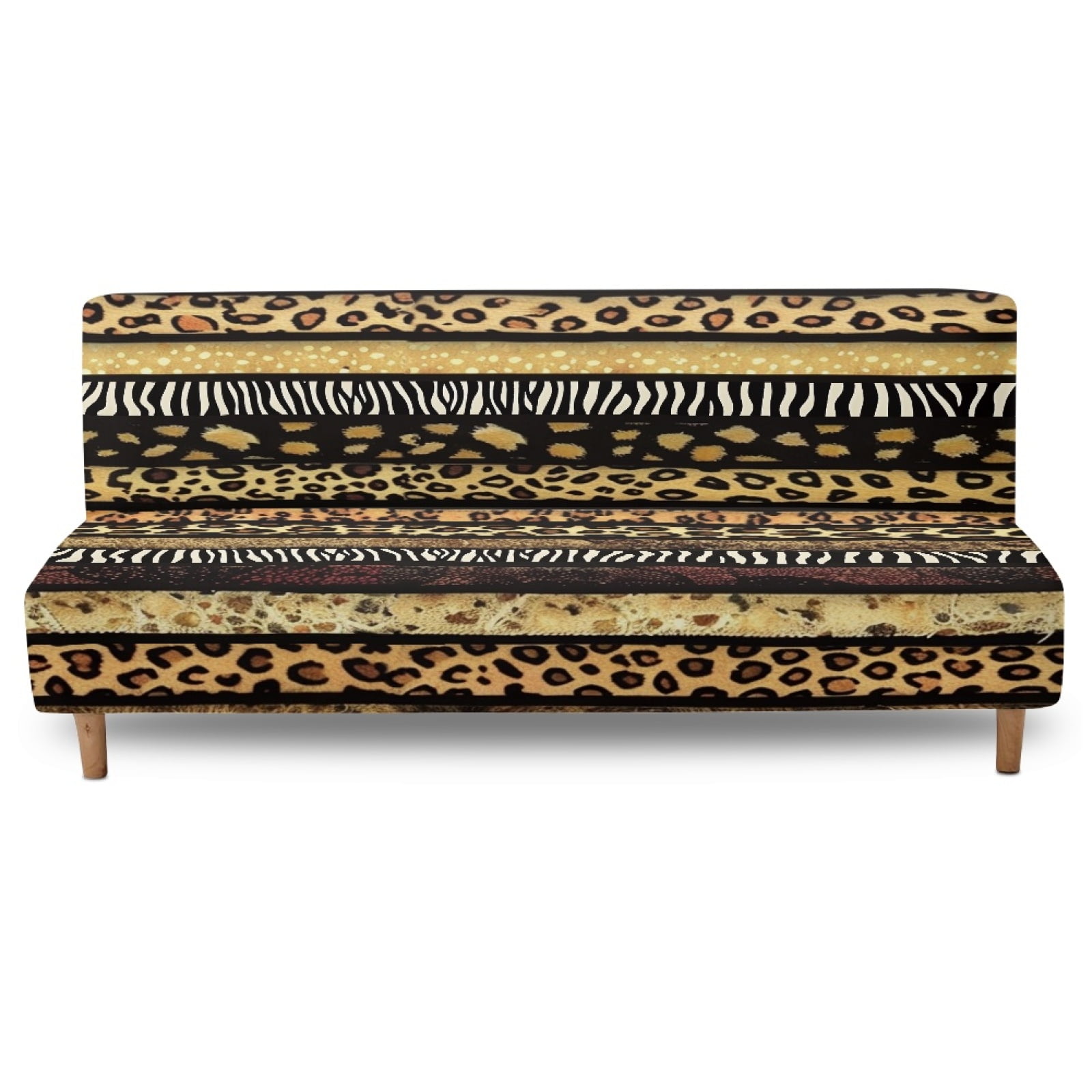 SCRAWLGOD Leopard Zebra Print Light Brown Dustproof Futon Covers, Cozy ...