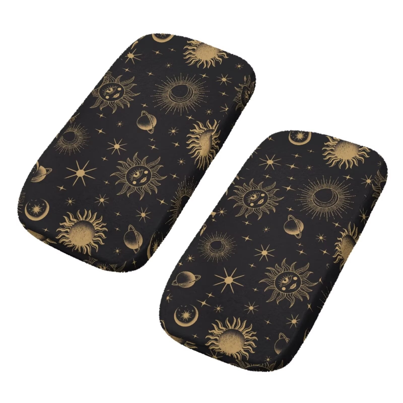 SCRAWLGOD Sun Moon Star Print Office Chair Armrest Pads Washable ...