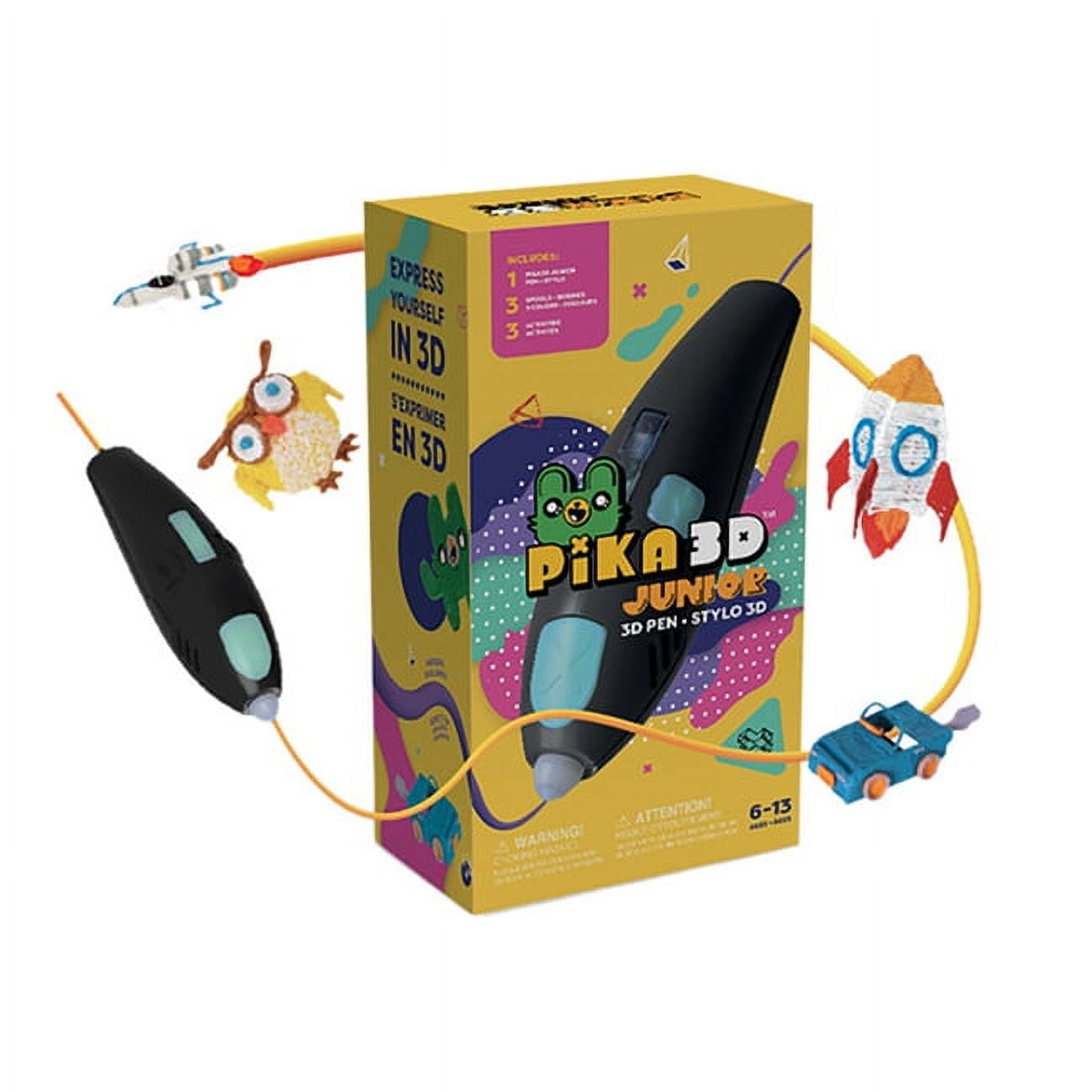 PIKA3D Junior Child-Safe, Wireless 3D Printing Pen for Kids 6+, With ...