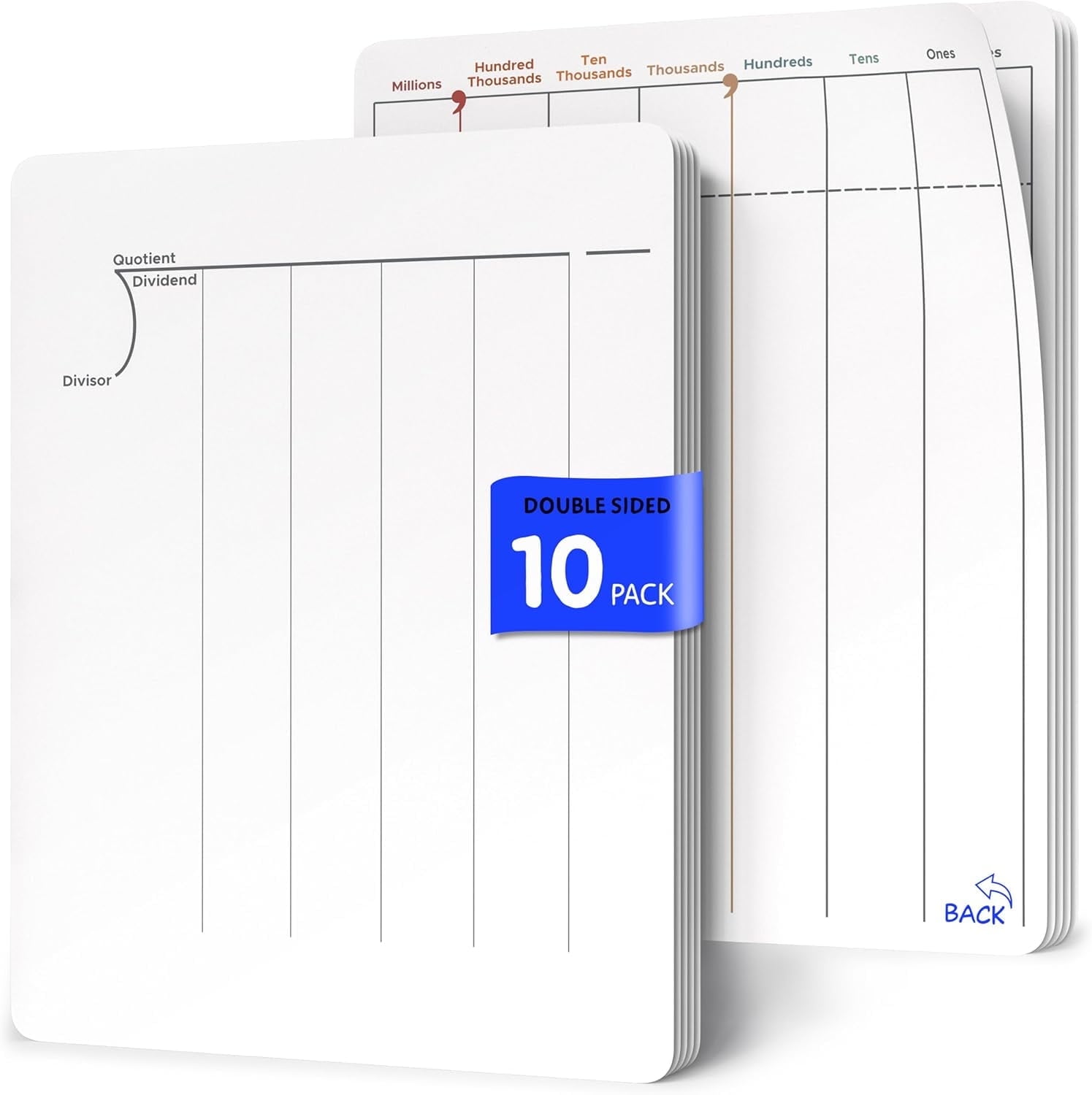 SCRIBBLEDO Division & Place Value Math Practice 9”x12” Small White ...