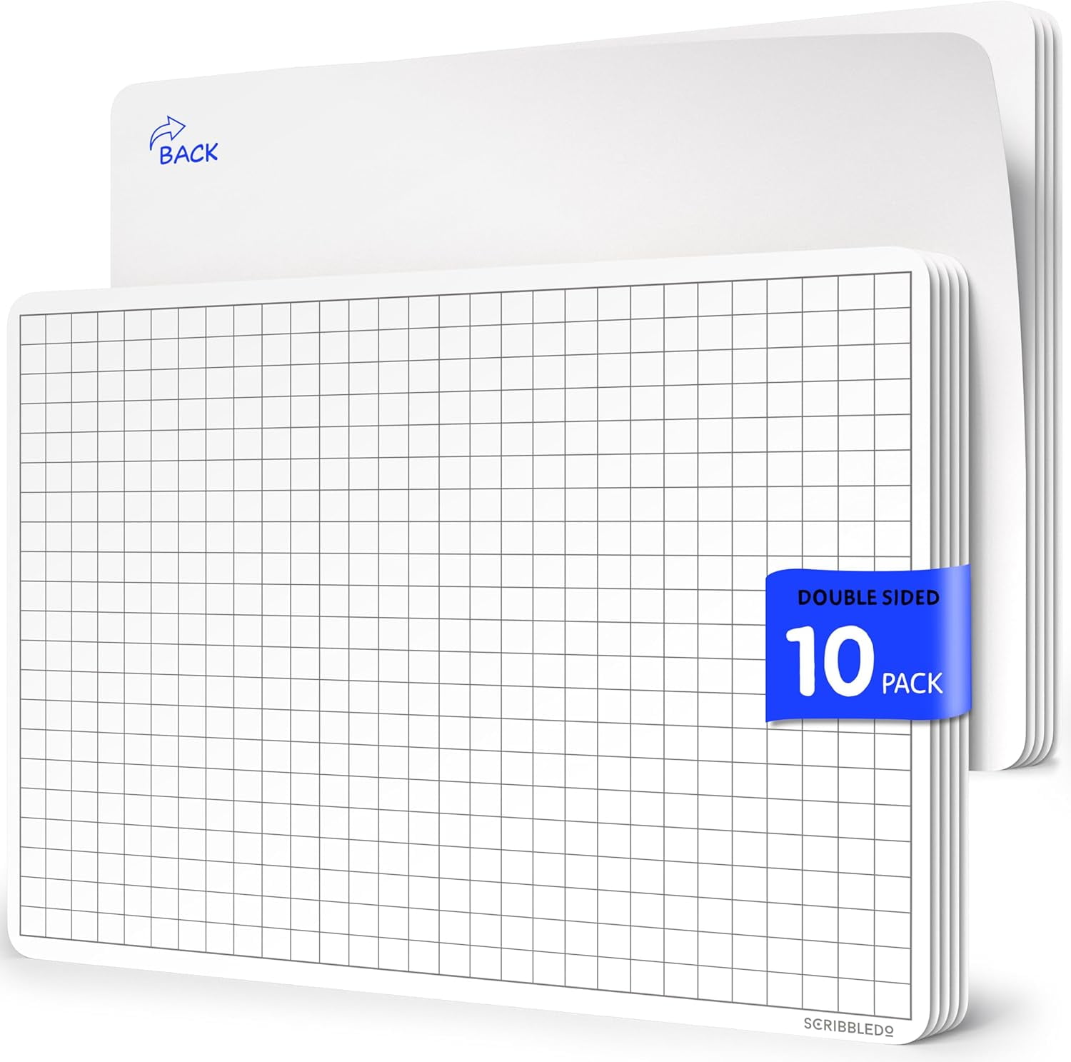 SCRIBBLEDO Grid Dry Erase Sheets 9”x12” Math Practice Small White Board ...