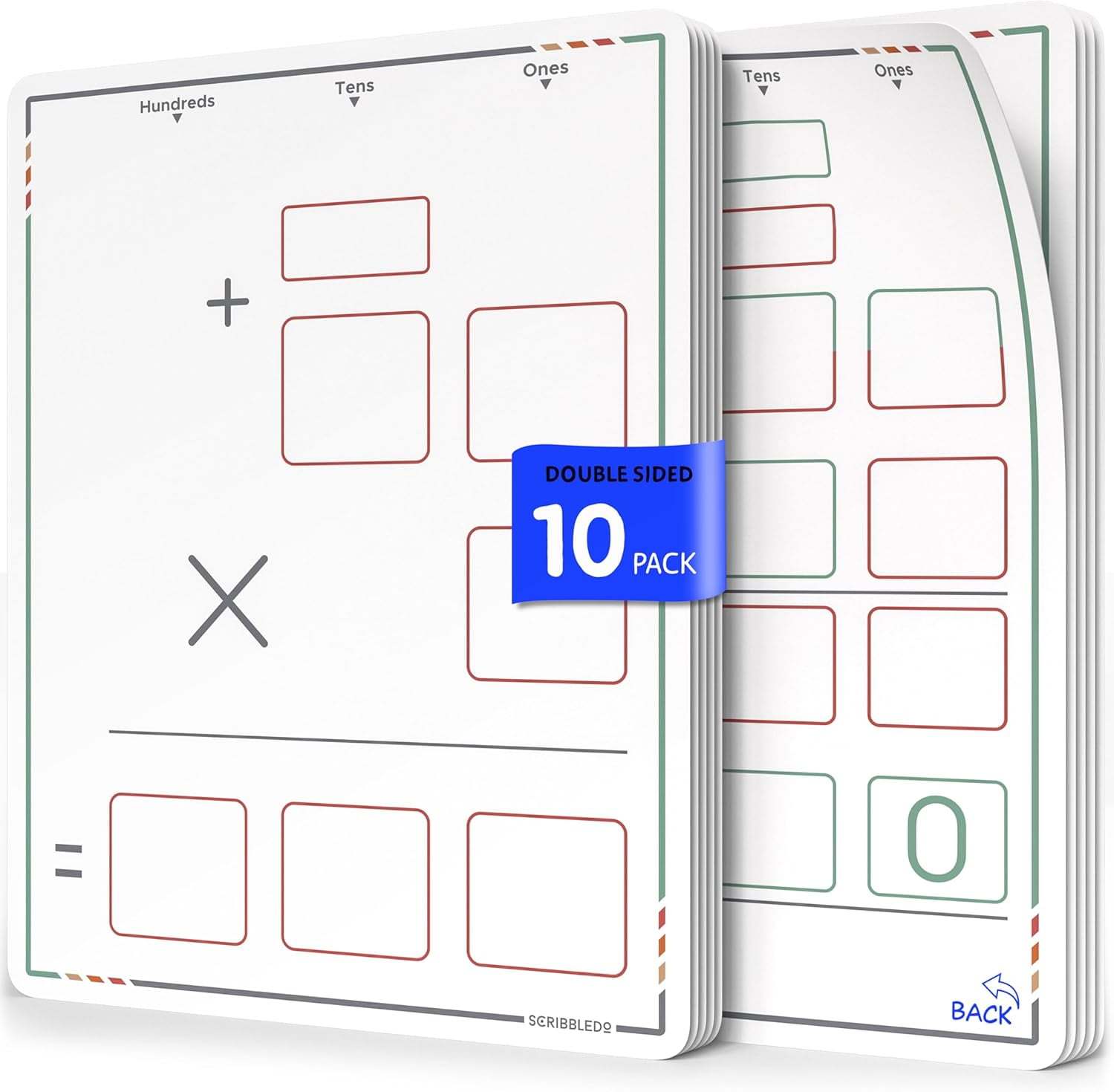 SCRIBBLEDO Multiplication Math Practice 9”x12” Small White Board Dry ...