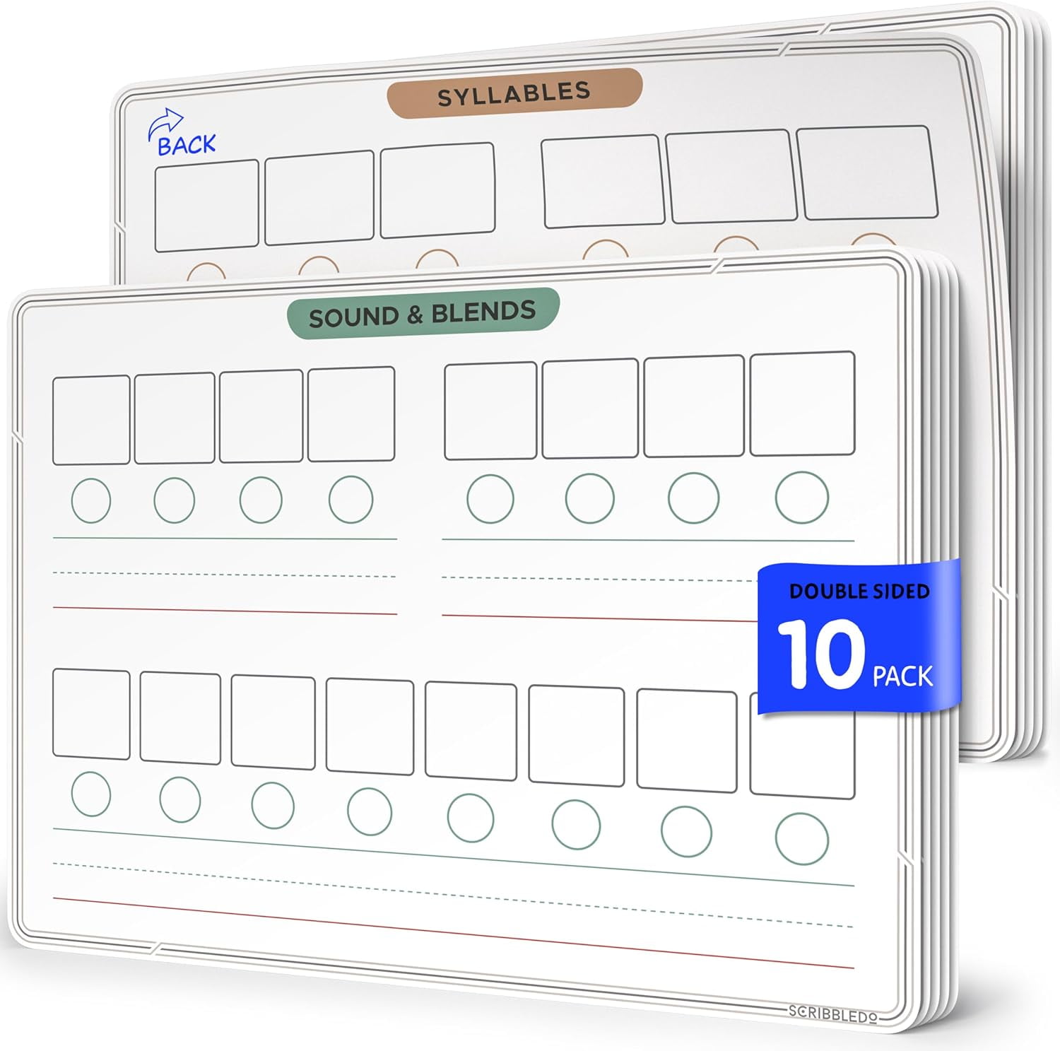 SCRIBBLEDO Sounds & Blends Dry Erase Sheets 9”x12” Phonics Learning ...