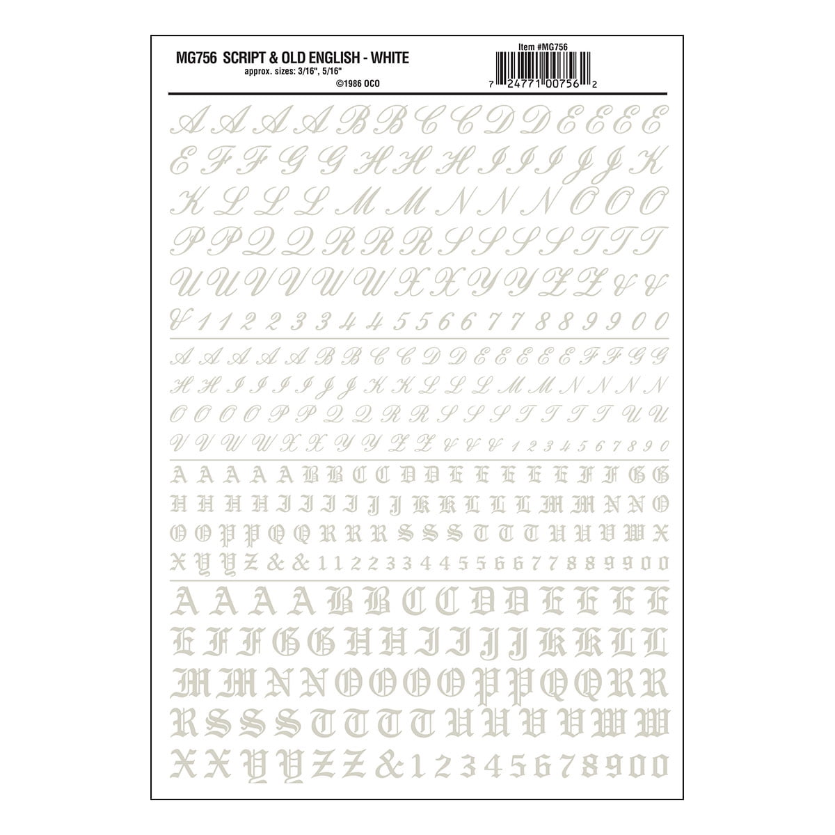 SCRIPT & OLD ENGLISH WHITE DT - Walmart.com