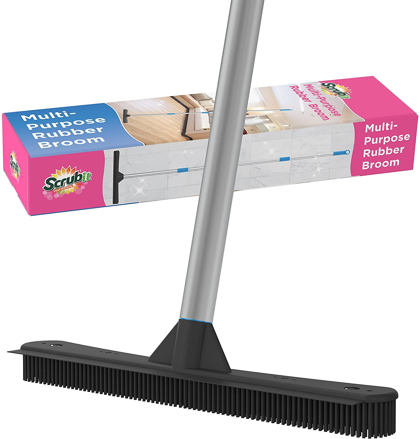 SCRUBIT Fur Remover Broom, Pet Hair Removal Tool with Squeegee ...