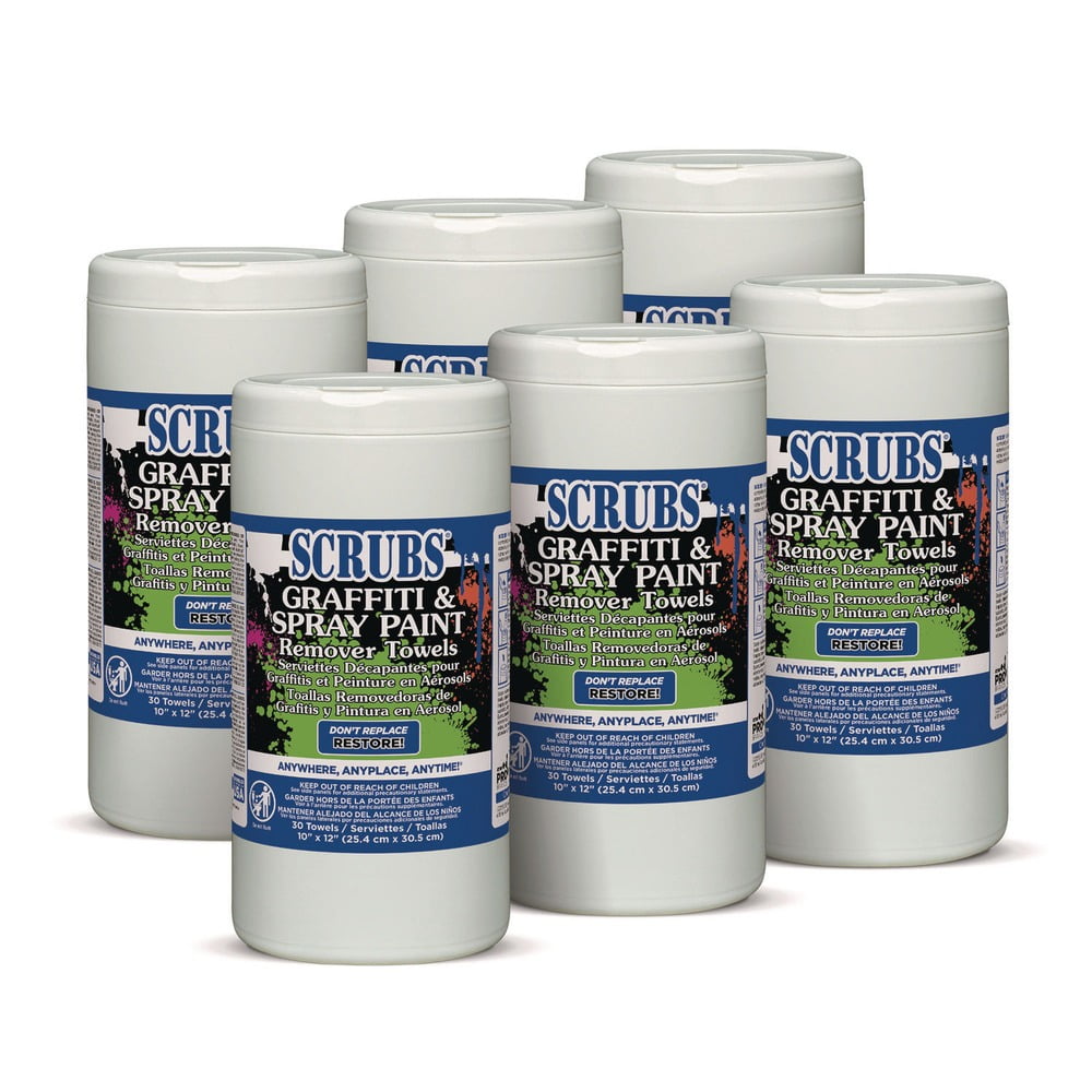 SCRUBS 90130 10 in. x 12 in. Graffiti and Paint Remover Towels (6 ...