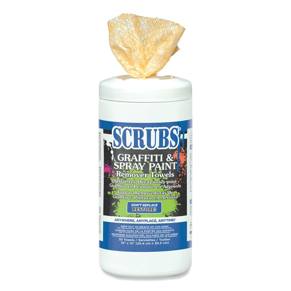 SCRUBS Graffiti & Paint Remover Towels 10 x 12 30/Can 6 Cans/Case ...