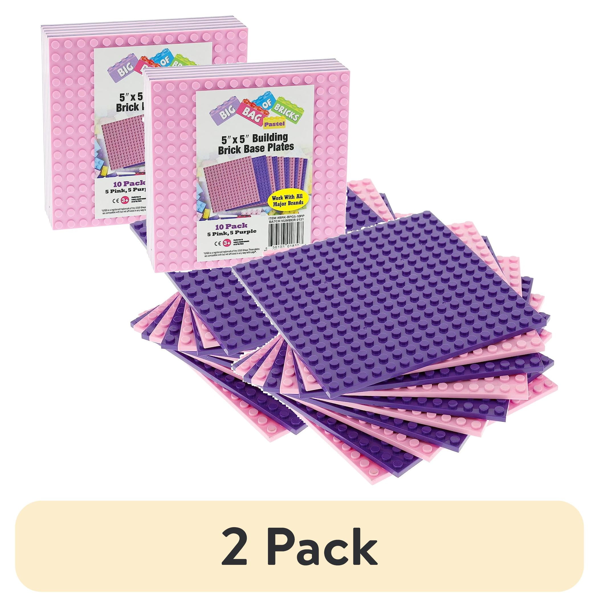 (2 pack) SCS Brick Building Baseplates - Small 5"x5" Pink & Purple Set ...