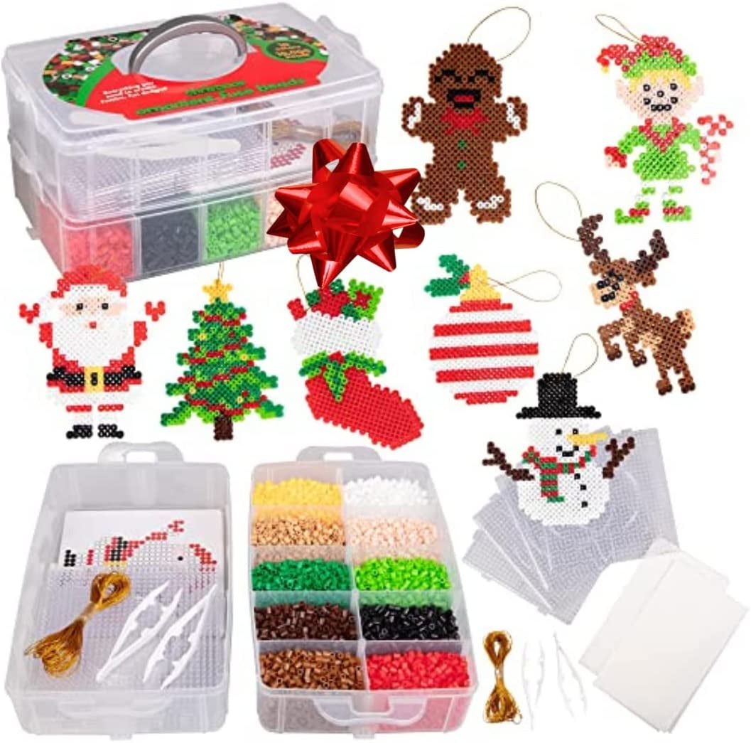 SCS Direct 10,000-Piece Holiday Fuse Bead Kit for DIY Ornaments - 8 ...