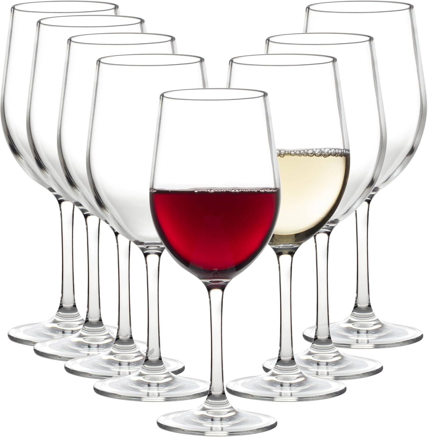 Unbreakable Tritan Stemmed Wine Glasses 12oz, Set of 8, BPA Free ...