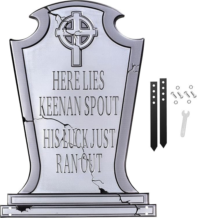 SCS Direct 3-D Metal Ghost Tombstone-Keenan Spout-(Large 17" w Stakes ...