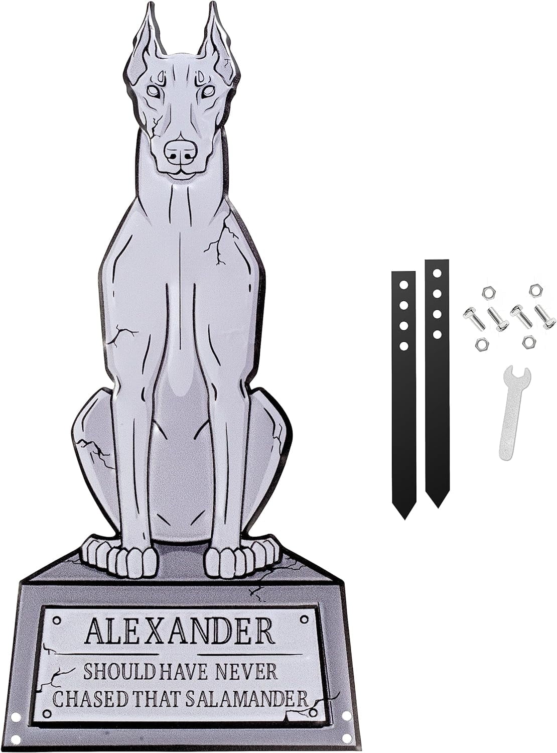 SCS Direct 3D Metal Tombstone -Alexander (Large 17" w Stakes) -Durable ...