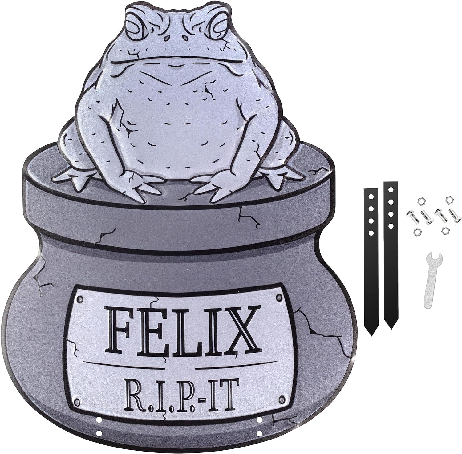 SCS Direct 3D Metal Tombstone -Felix (Large 17") w Stakes-Durable ...