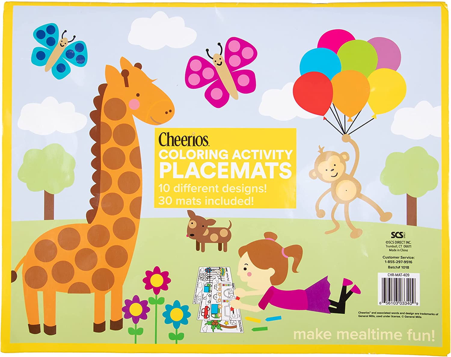 SCS Direct Cheerios Tear-Off Kids Activity Placemats 30 Pack (10 ...