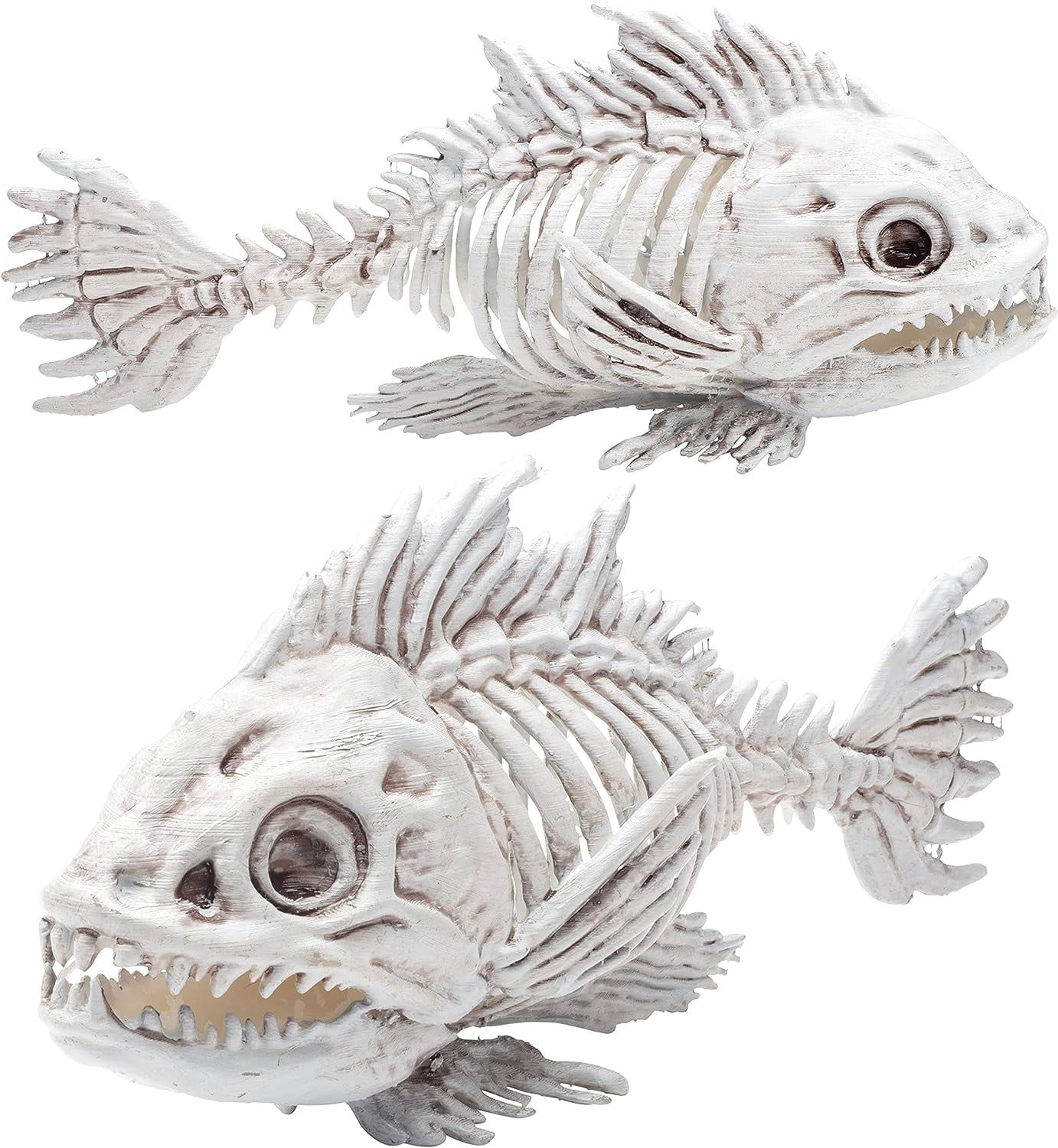 SCS Direct Piranha Fish Skeleton Decoration (2 Pack) 10" Long - Weather ...