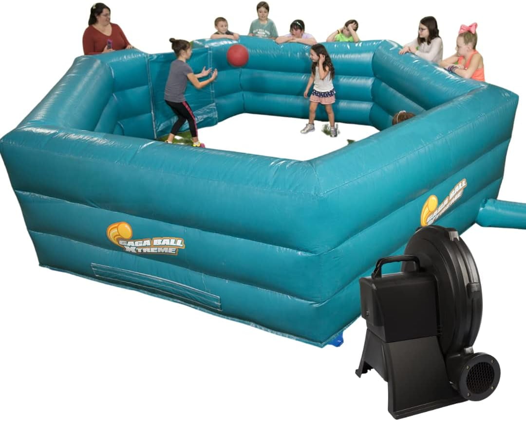 SCS Direct Gaga Ball Pit Inflatable 15' Gagaball Court w Electric Air ...