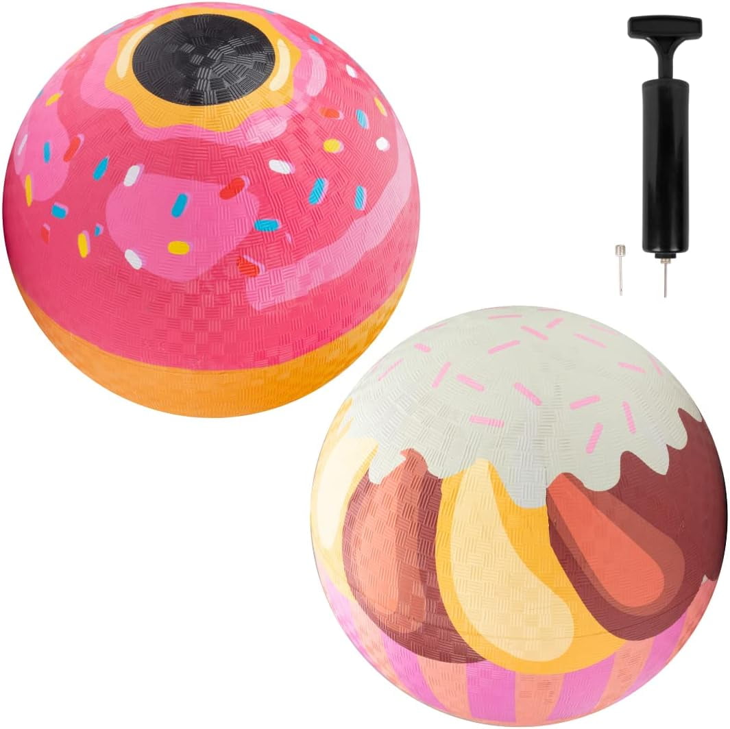 SCS Direct Gaga Dessert Themed Playground Balls (8.5 inches) w Air Pump ...