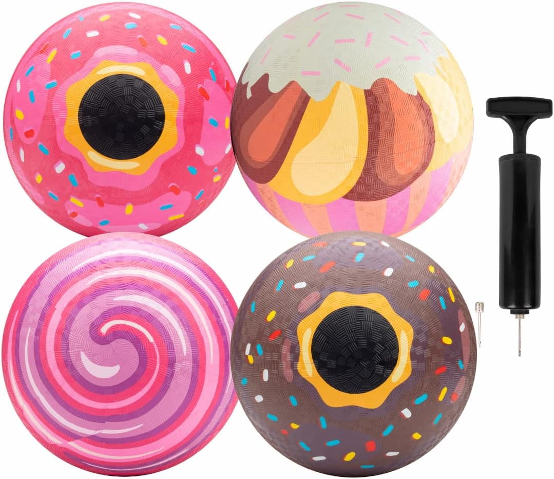 SCS Direct Gaga Dessert Themed Playground Balls (8.5 inches) w Air Pump ...