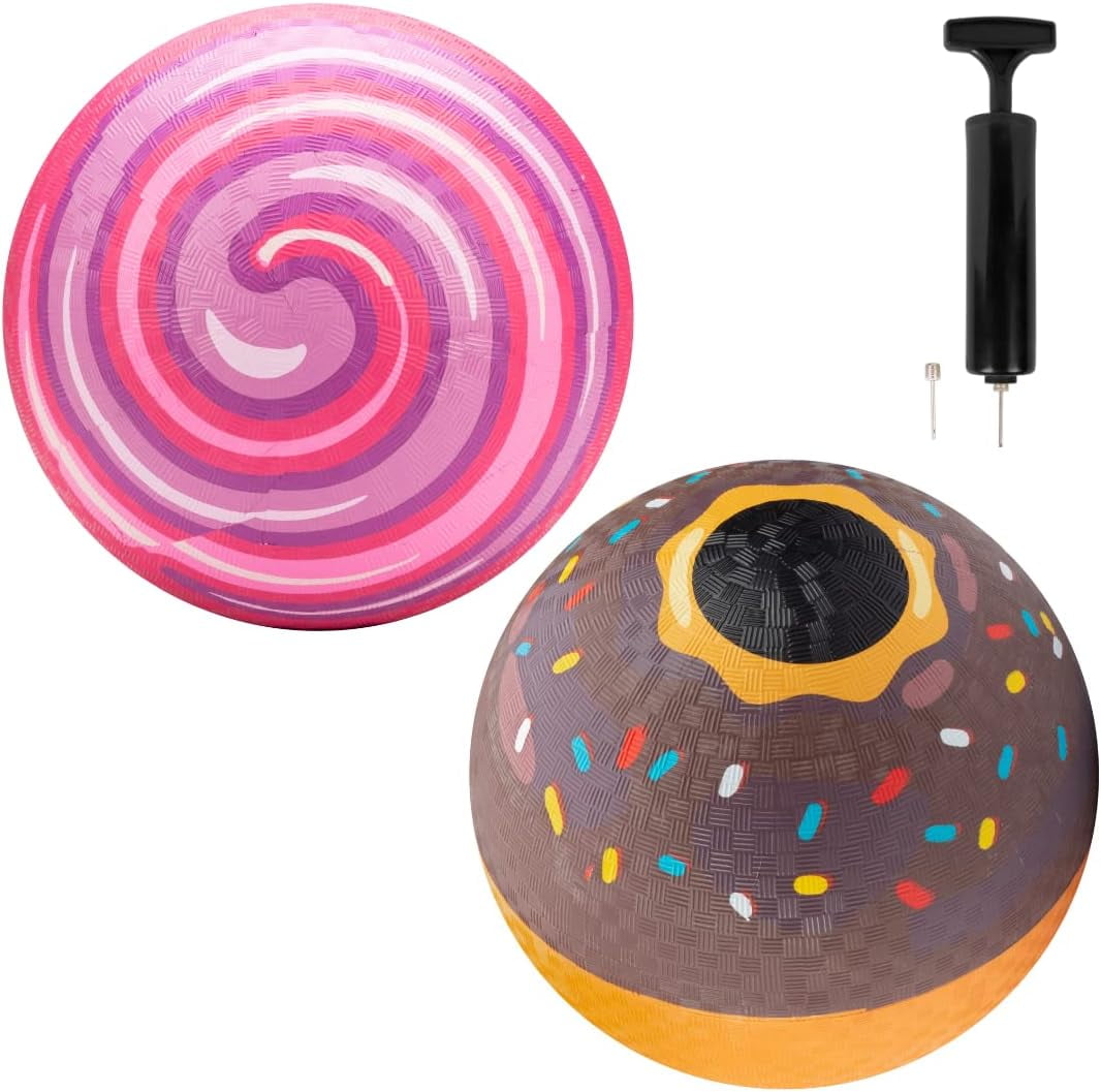 SCS Direct Gaga Dessert Themed Playground Balls (8.5 inches) w Air Pump ...