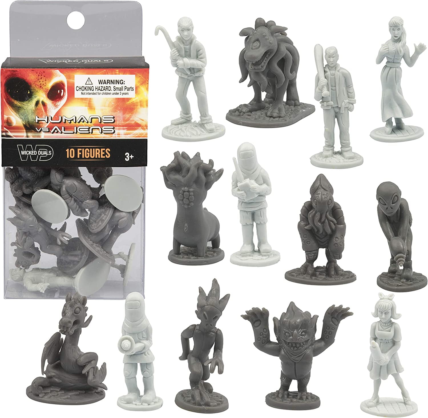 SCS Direct Humans Vs Aliens Space Monster Action Figure Toy Playset 10 ...