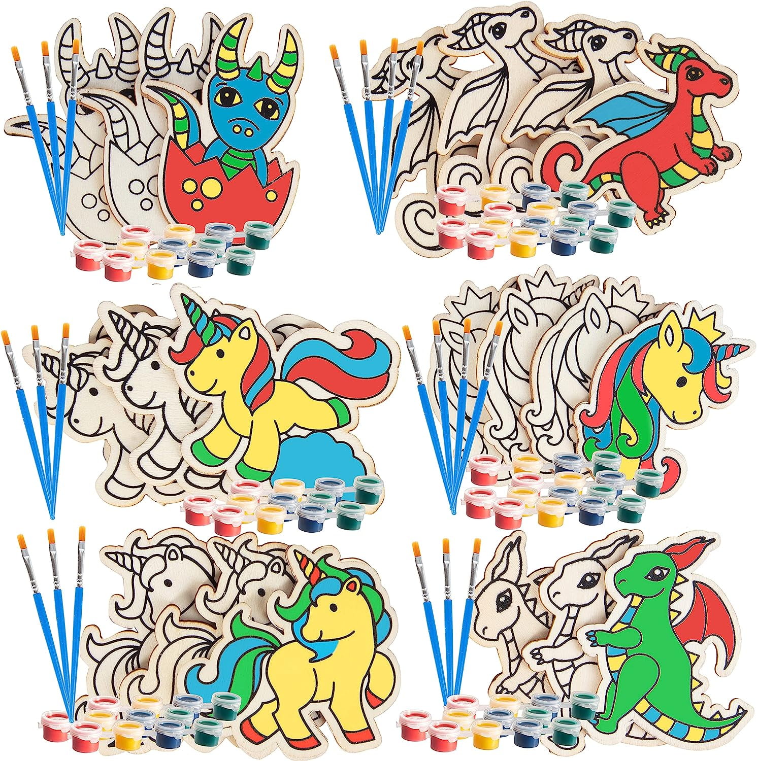 SCS Direct Kids Craft Kits - Unicorns and Dragons (20ct) with Paint ...